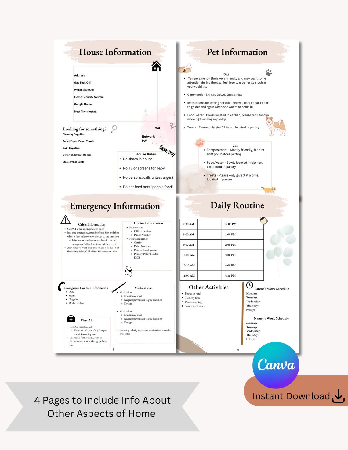 Nanny Handbook | Nanny Binder - Etsy