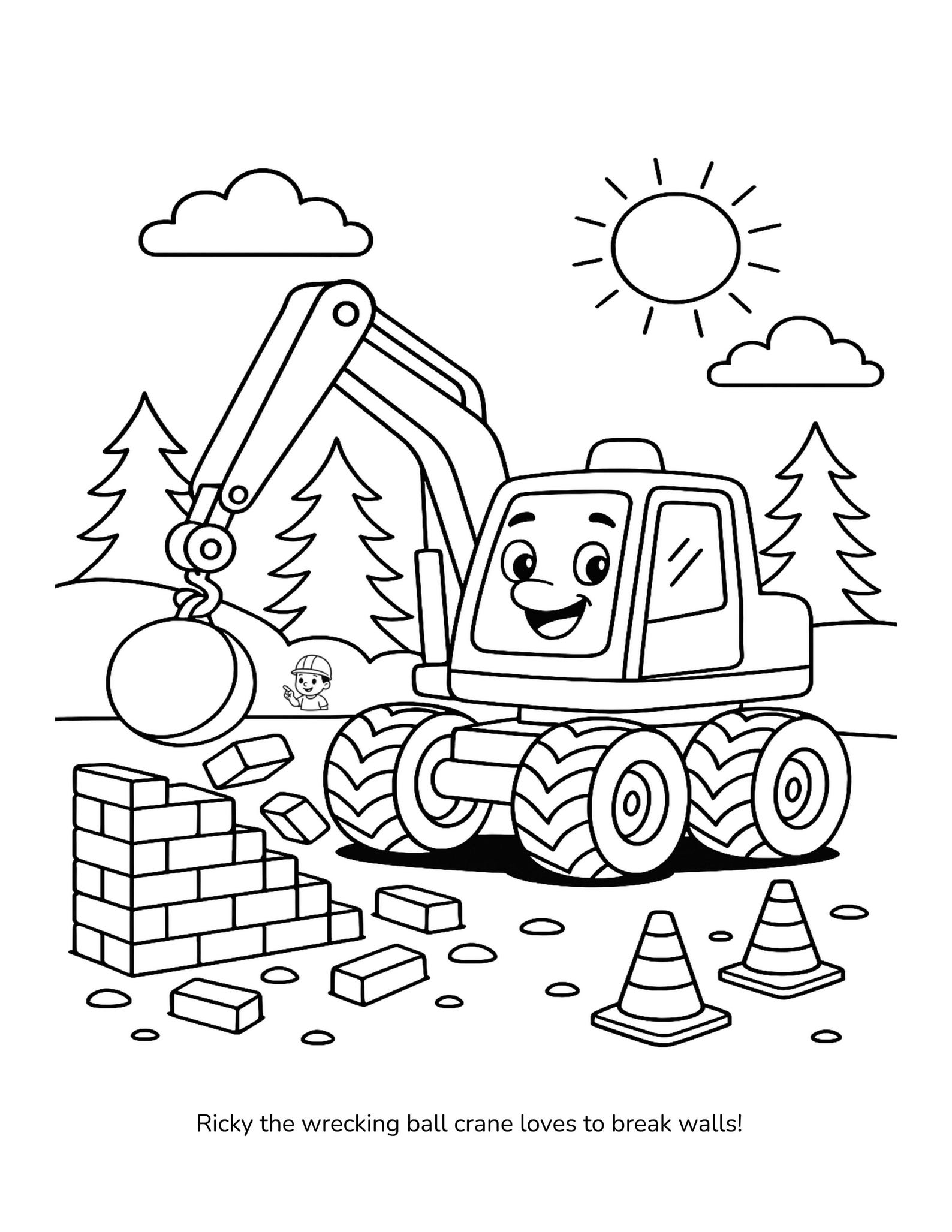 The Diggers Coloring Book - Etsy