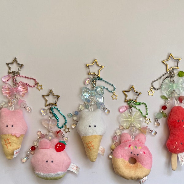 Fluffy Bunny Keychain - Etsy