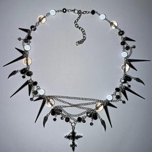 Merveille - Handmade Visual Kei-inspired Cross and Chain Necklace - Etsy