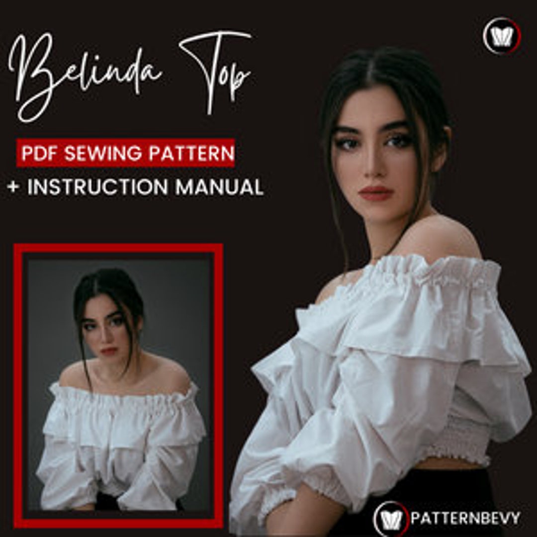 Shirred off Shoulder Top Sewing Pattern 6 DIFFERENT SIZES Sewing ...