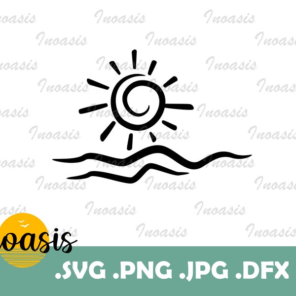 Sun and Wave Clipart - Etsy