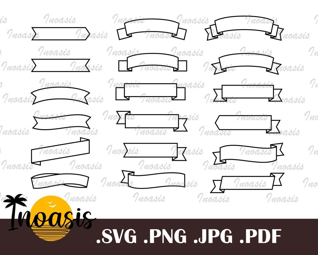 Banner SVG, Label SVG, Scroll Clipart, Ribbon SVG, Banner Outline ...