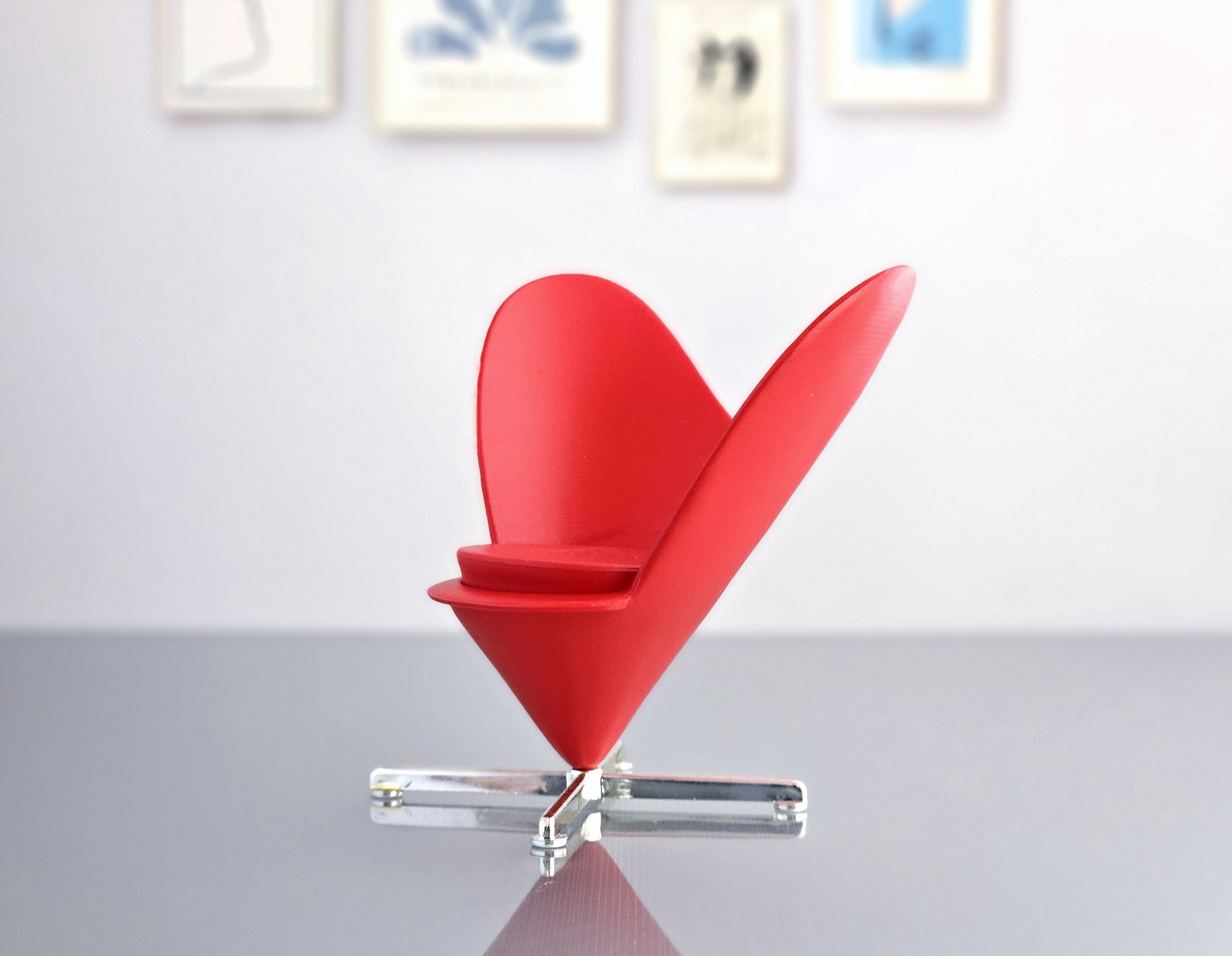 1/12 Scale Miniature Designer Interior Collection Chairs - Heart Shape ...