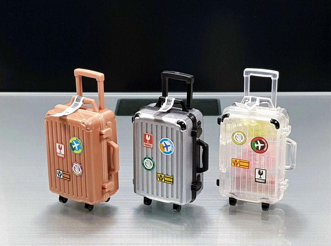 Dollhouse Miniature Travel Suitcase Luggage With Sticker - Etsy