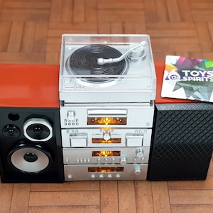 Full Component Dollhouse Miniature Radio, Music Stereo Equipment ...