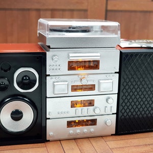 Full Component Dollhouse Miniature Radio, Music Stereo Equipment ...