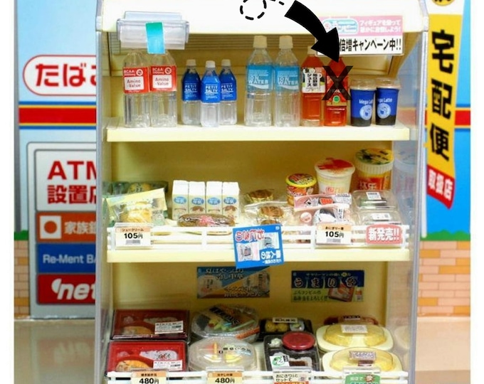 Re-ment Convenience Store Food Display Shelf With Lot Mixed Foods and ...