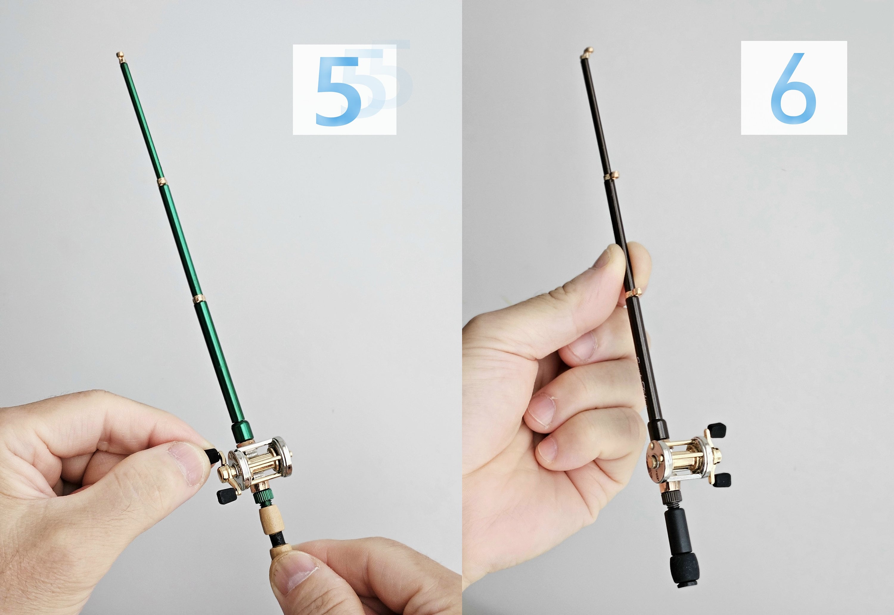 Real Catch! Miniature Mini Fishing Gear Mascot - Fishing Rod, Reel ...