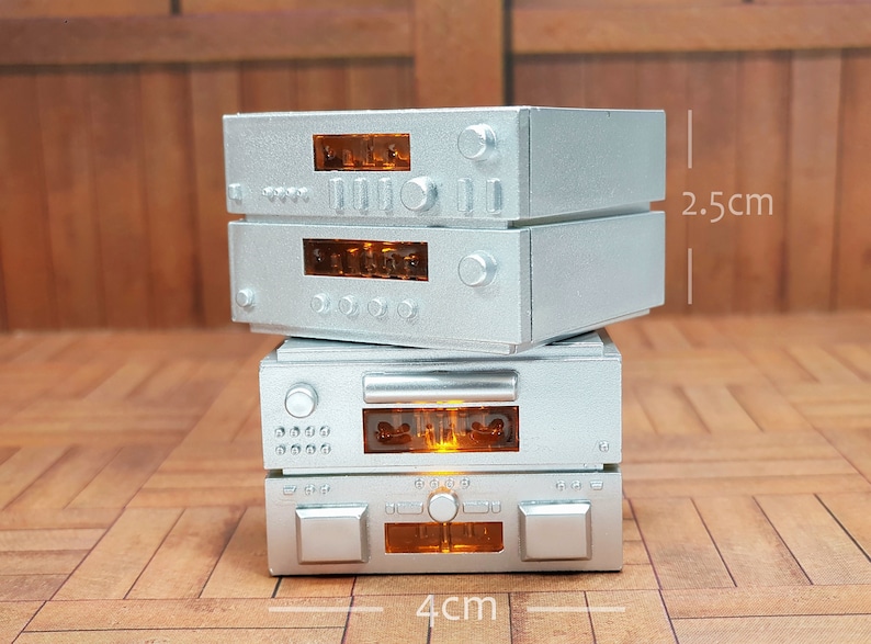 SALE Full Component Dollhouse Miniature Radio, Music Stereo Equipment ...