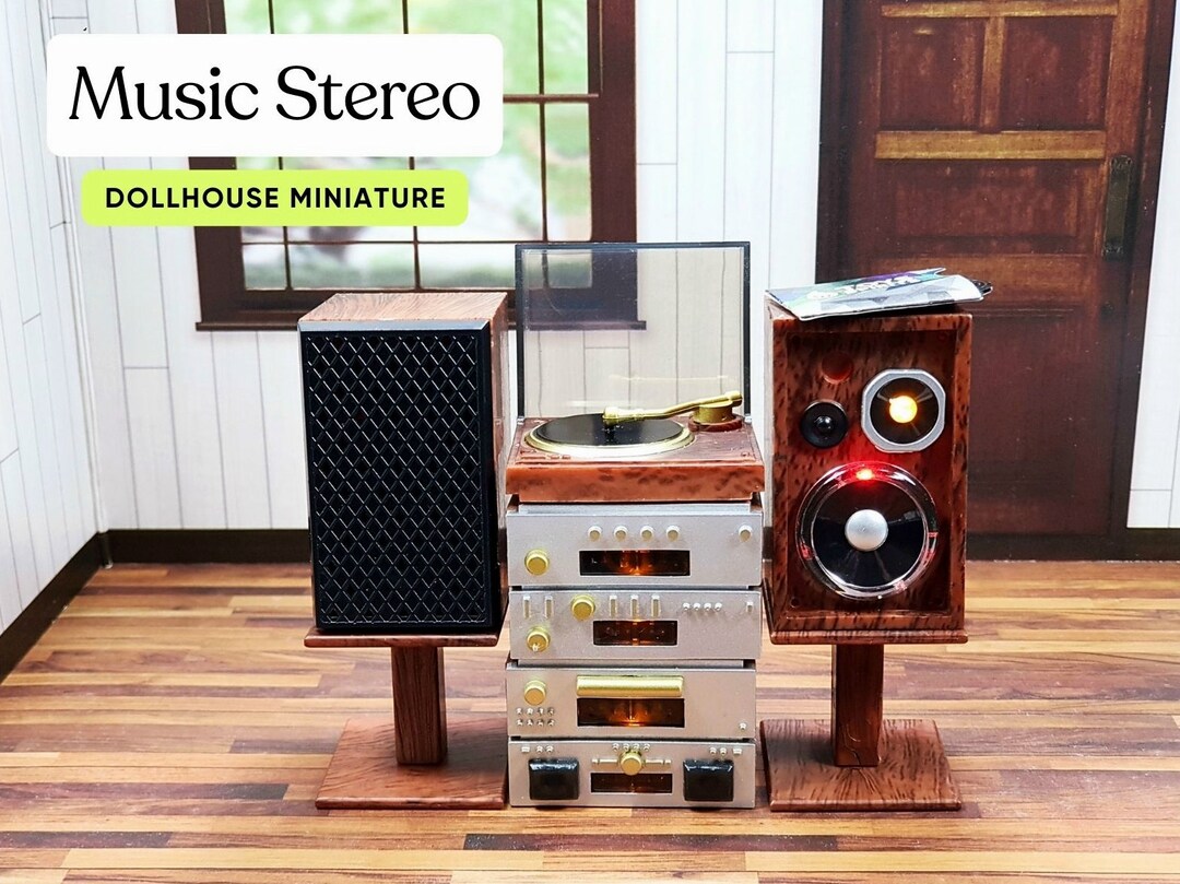 1:12 Scale Full Component Dollhouse Miniature Radio, Music Stereo ...