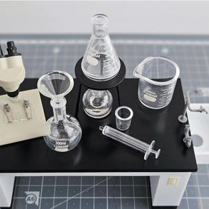 1/6 Scale Dollhouse Miniature Research Scientist Lab Binocular Stereo ...