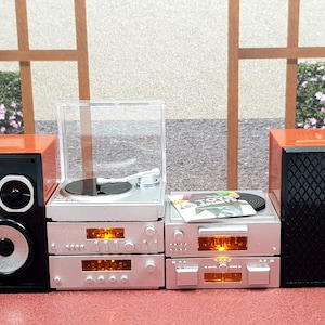Full Component Dollhouse Miniature Radio, Music Stereo Equipment ...