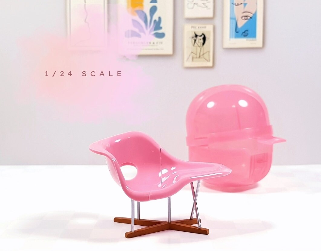 1/24 Scale Designer Interior Collection Miniature La Chaise Chair (pink ...