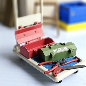 Diorama Dollhouse Miniature DIY Mini Power Tools/ Tool Wagon/ Paint Can ...