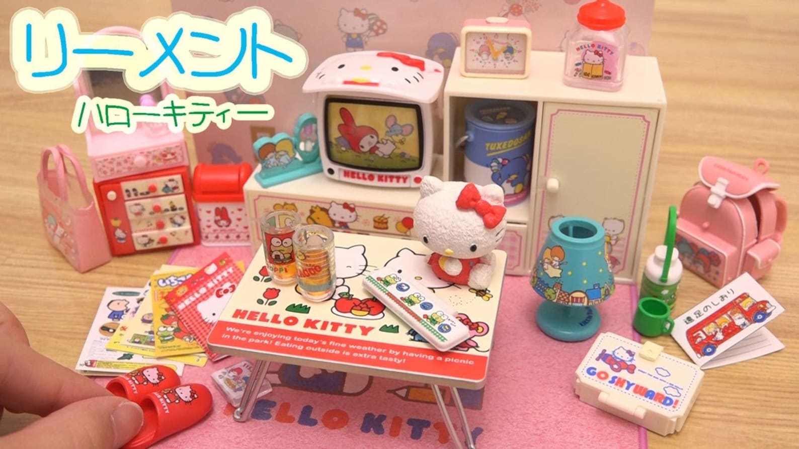 Sale Re-ment Dollhouse Miniature Hello Kitty Room Table Lamp, Mini ...