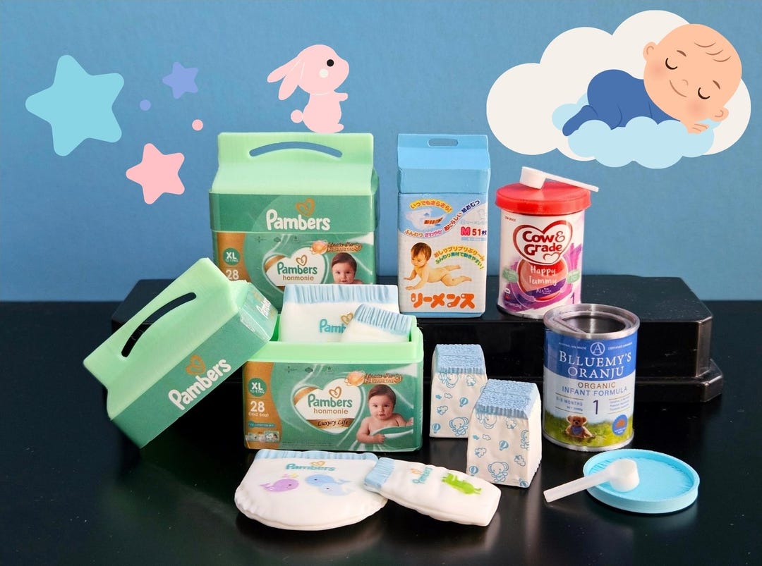SALE Dollhouse Miniature Loving Baby Diapers, Milk Powder and ...
