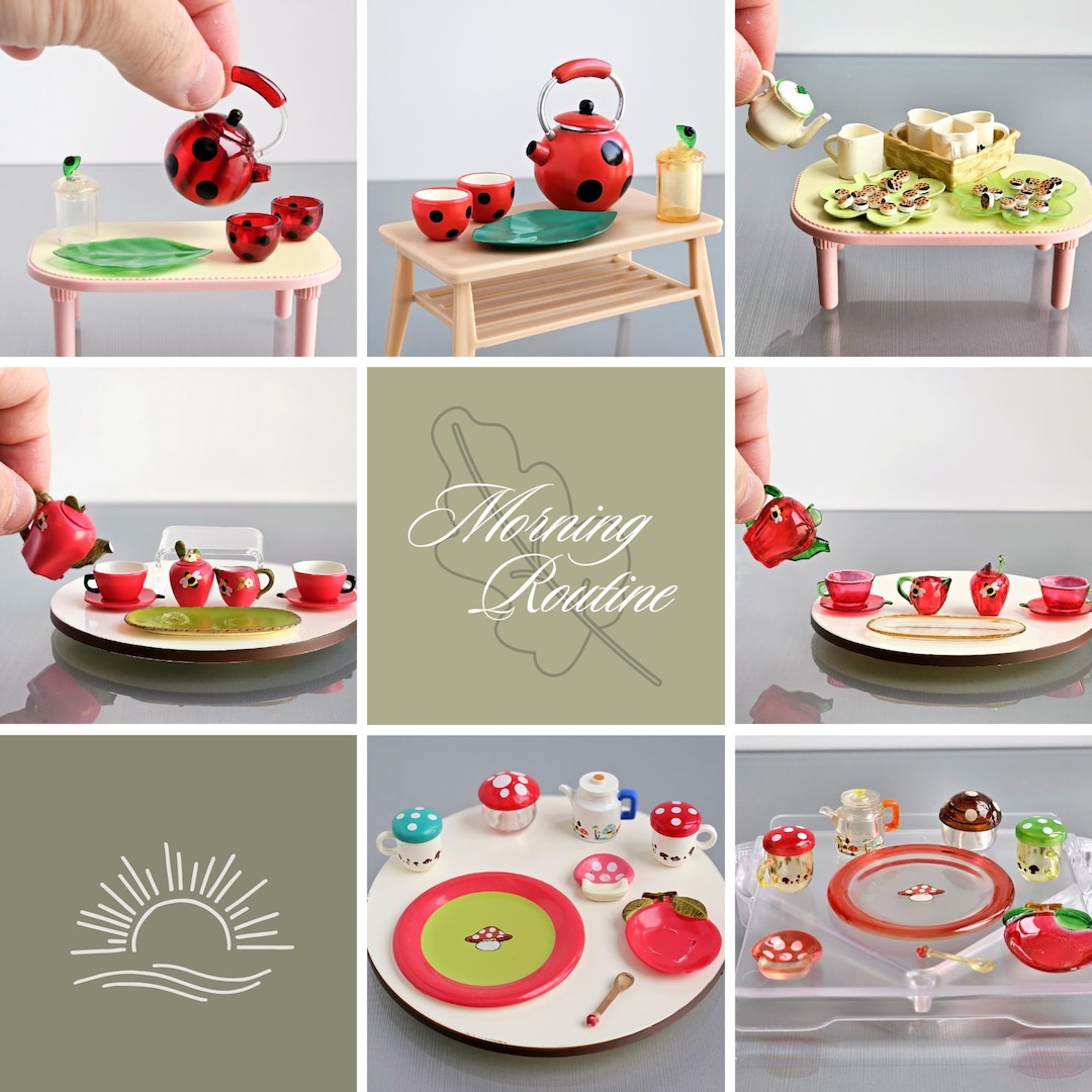 SALE Similar Re-ment Size Megahouse Dollhouse Miniature Tea Set Born ...