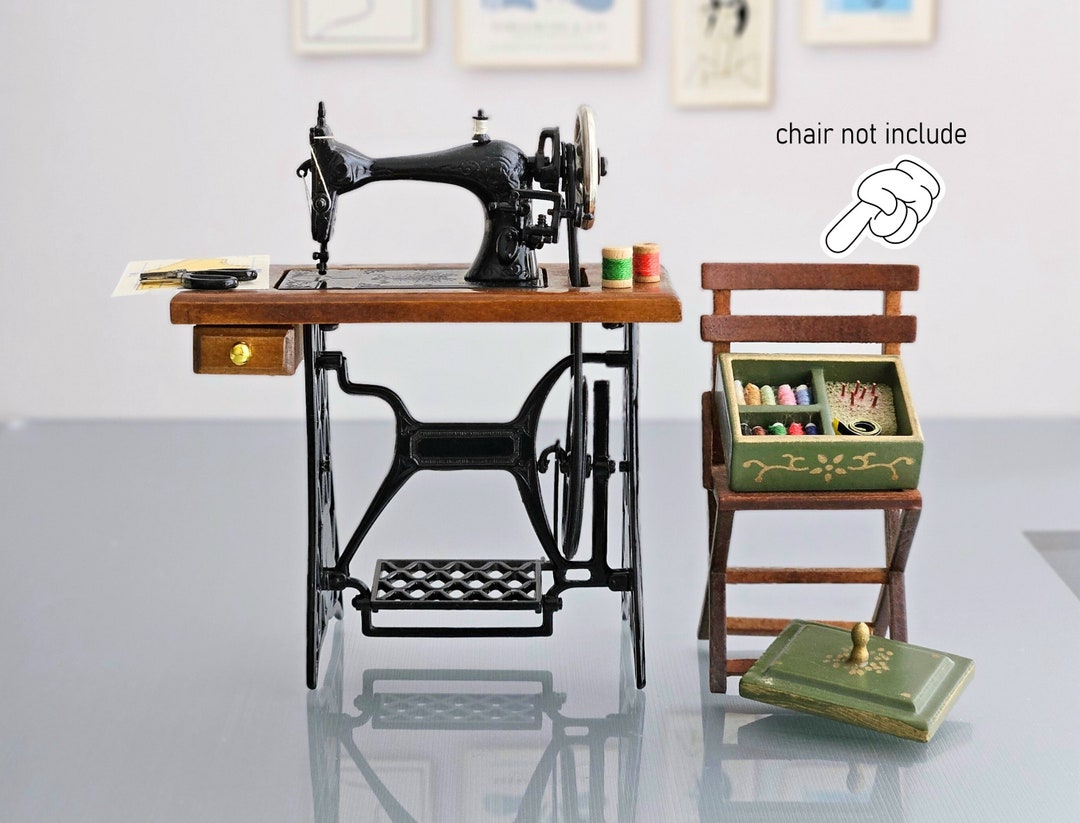 Vintage Dollhouse Miniature Diorama Home Appliance Sewing Machine With ...