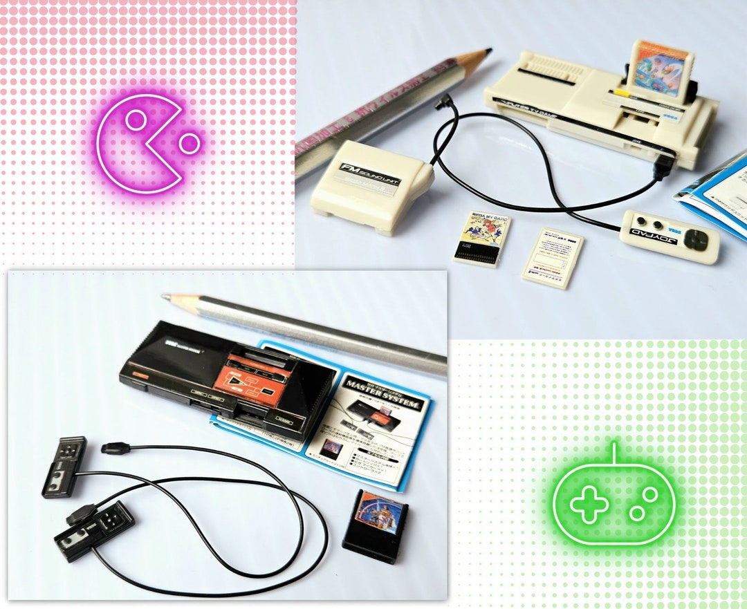 Dollhouse Miniature Sega History Collection Video Playing Computer Game ...