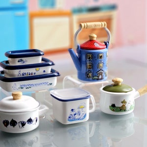1/6 Scale Fuji Enamel MOOMIN Dollhouse Miniature Cooking Accessories ...