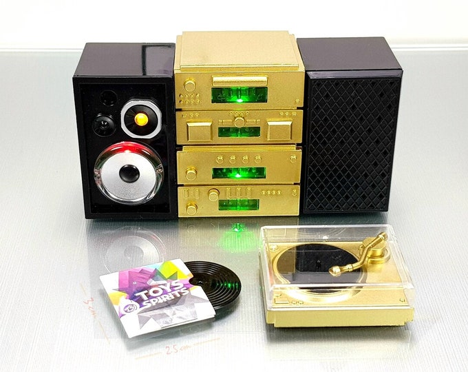 1/12 Scale Full Component Dollhouse Miniature Really Glowing Radio ...