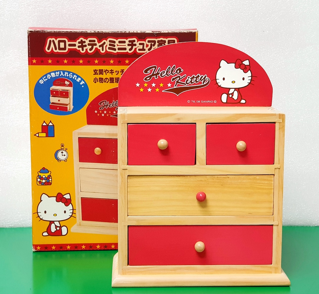 Real Wood Hello Kitty Miniature Storage Cabinet Drawer - Etsy