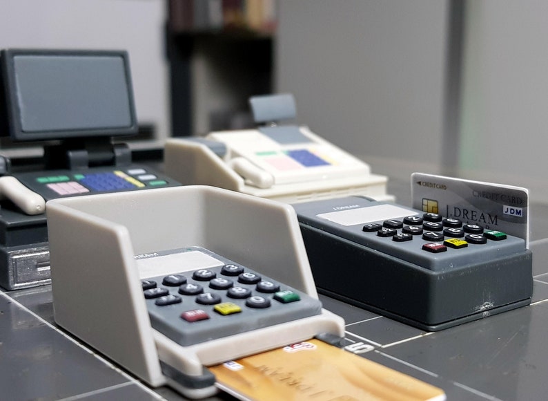 Dollhouse Miniature Convenience Store Cashier Machine and Card Reader ...