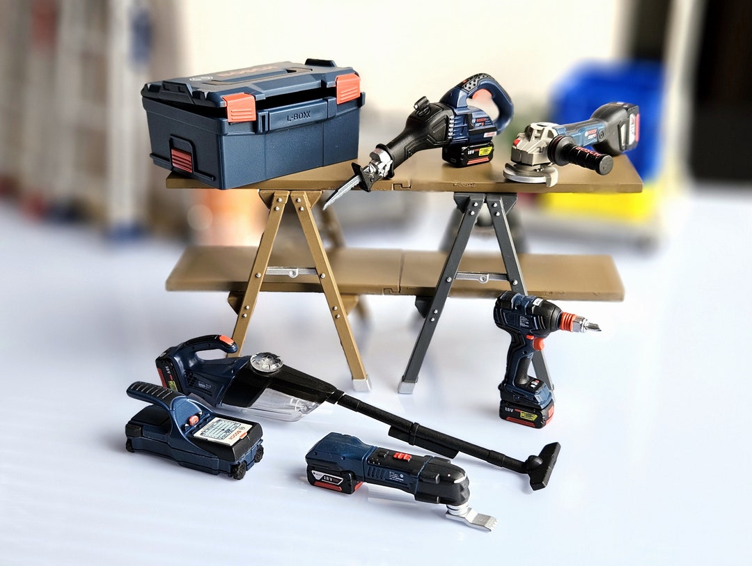 Bosch Dollhouse Miniature Professional Power Tool/ Storage Box Series ...