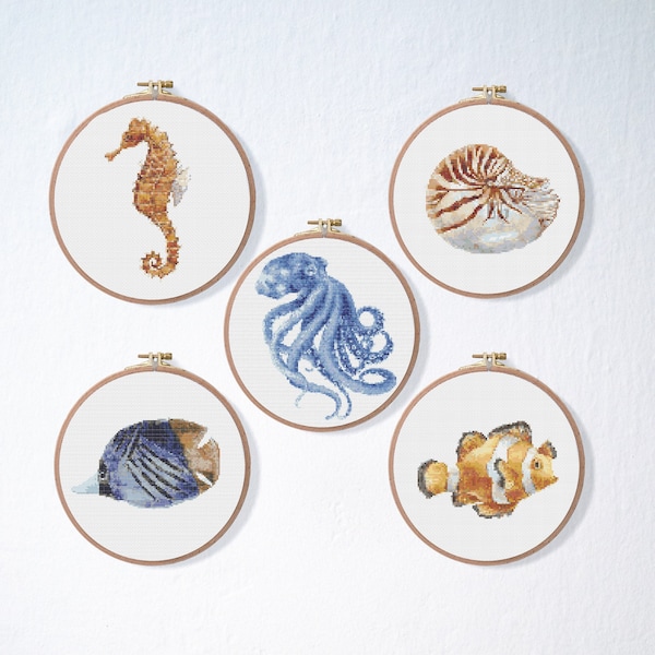 Seashell Cross Stitch - Etsy