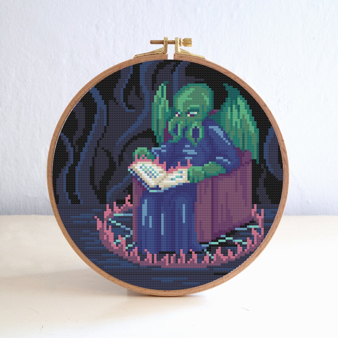 Cthulhu Funny Cross Stitch Pattern Set , Summer Monster Cross Stitch ...