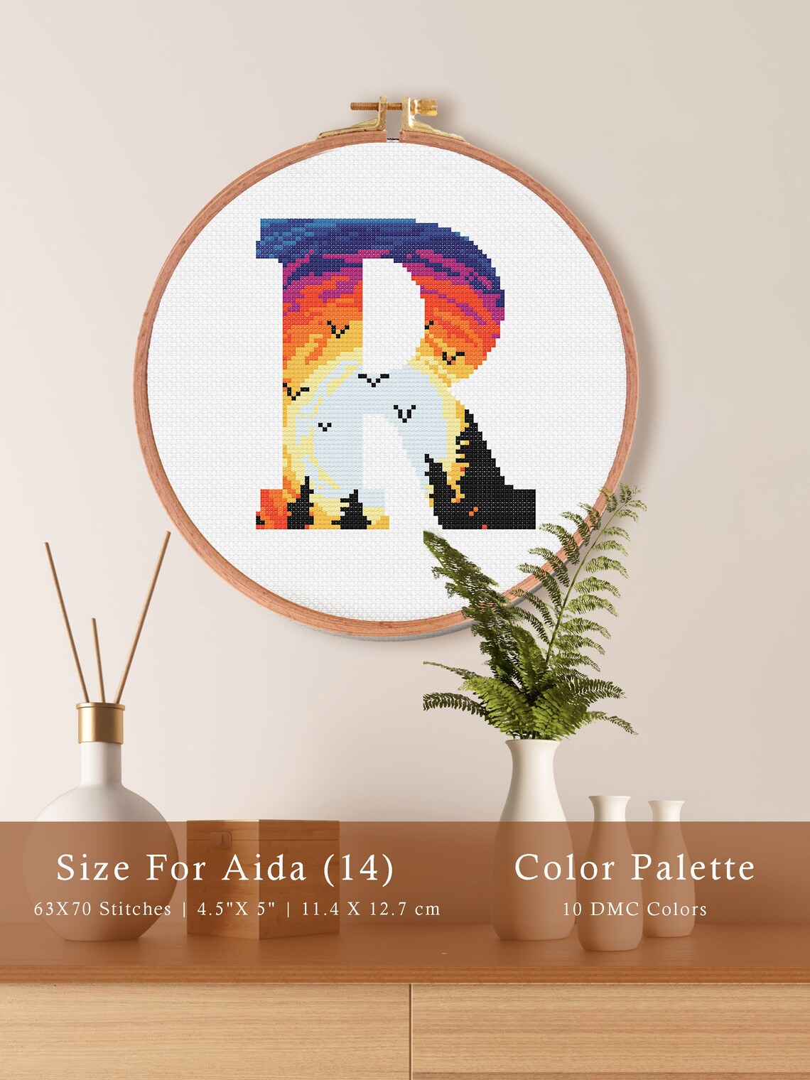 R Monogram Cross Stitch Pattern Alphabet Initial Letter | Etsy