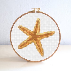 Colorful Sea Shell Cross Stitch Pattern Set , Beach Starfish Cross ...