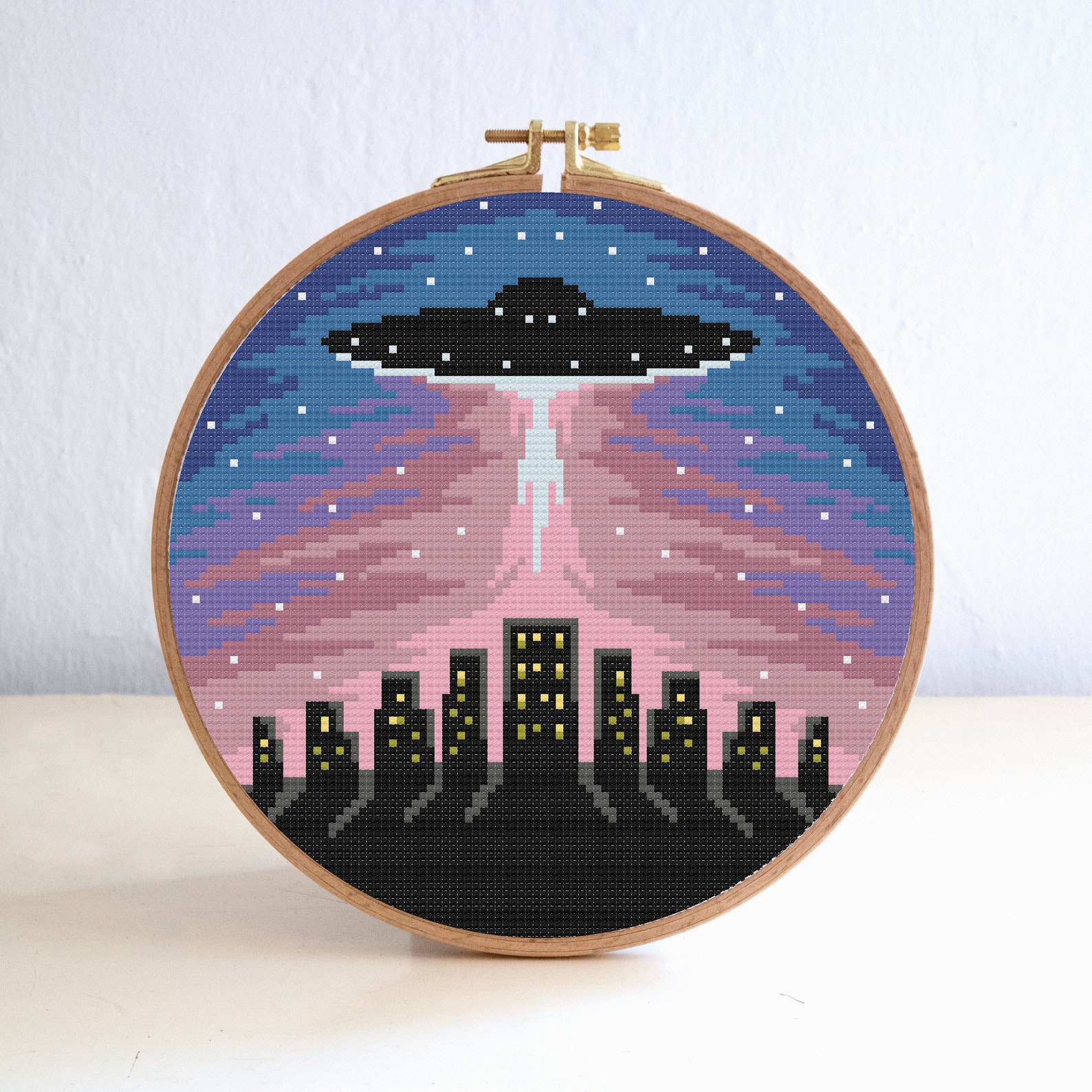 Alien Cross Stitch Pattern Spaceship Cross Stitch Pattern - Etsy