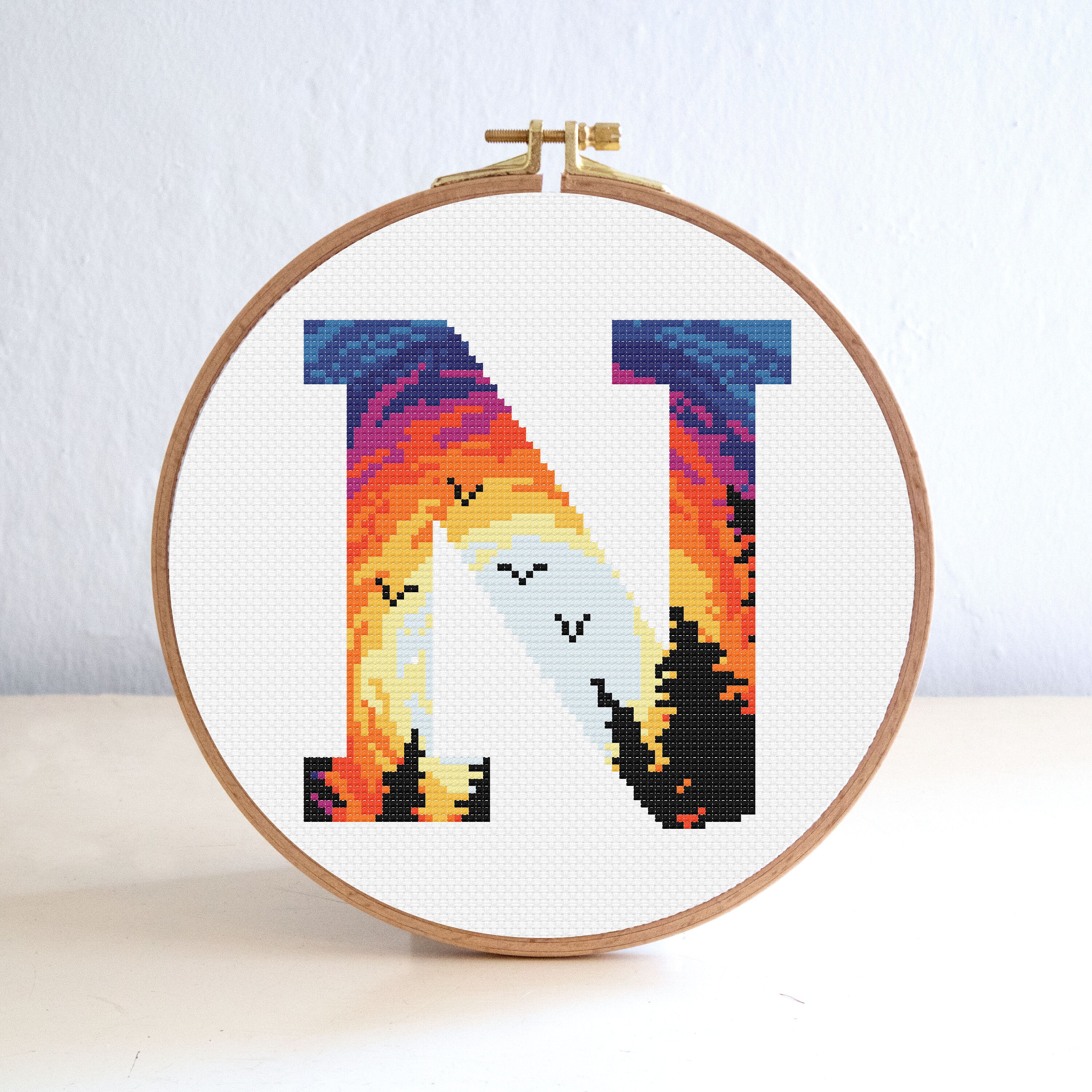 N Monogram Cross Stitch Pattern Alphabet Initial Letter - Etsy Canada