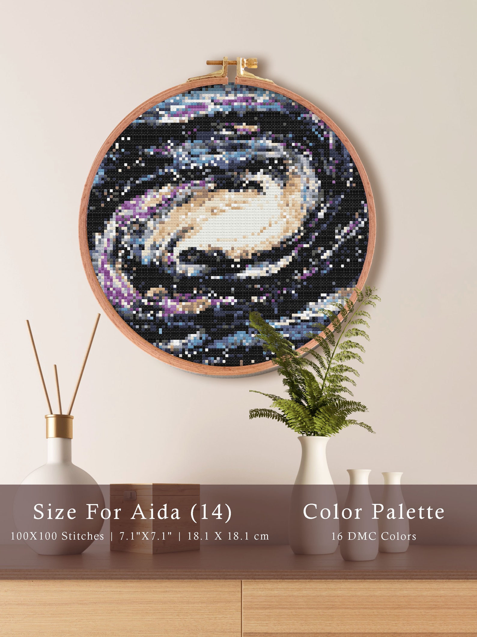 Galaxy Vortex Cross Stitch Pattern Set Space Cross Stitch | Etsy