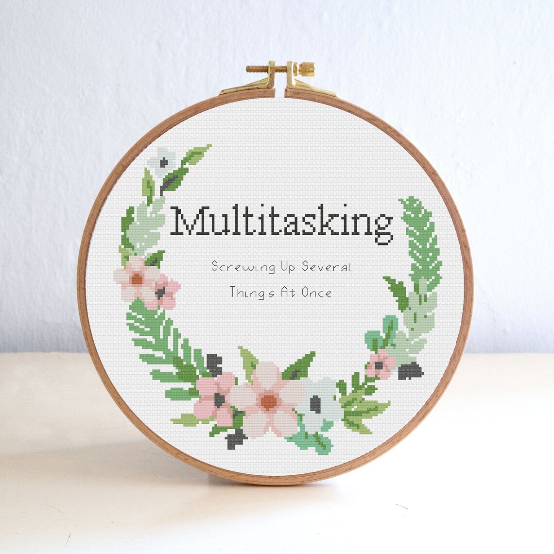 Multitasking Work Cross Stitch Pattern Funny Subversive - Etsy
