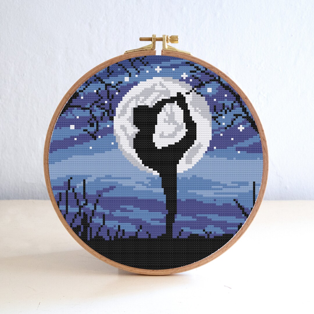 Dancer Moon Cross Stitch Pattern , Nature Easy Cross Stitch Pattern ...