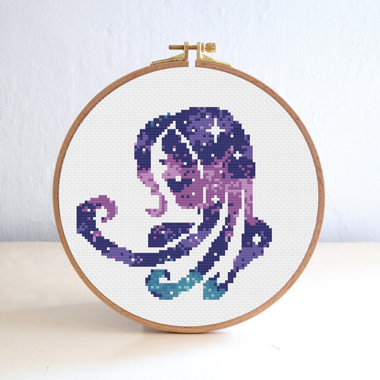 Virgo Zodiac Sign Cross Stitch Pattern , Astrology Galaxy Cross Stitch ...