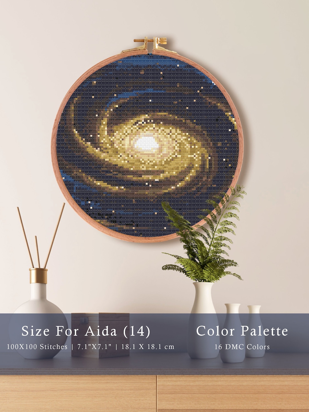 Galaxy Vortex Cross Stitch Pattern , Space Cross Stitch , Nature Sky ...