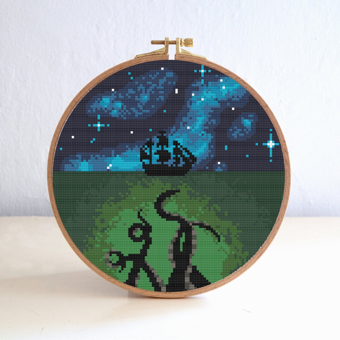 Octopus Kraken Cross Stitch Pattern , Beach Ocean Cross Stitch Pattern ...