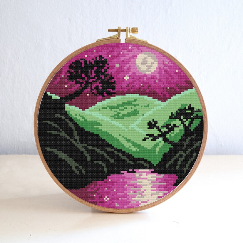 Nature Cross Stitch Pattern Set of Six Easy Trees Landscape - Etsy