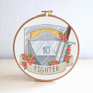 14 DND Dice Classes Cross Stitch Pattern Set , Game RPG Cross Stitch Bundle , Wizard Sorcerer ...