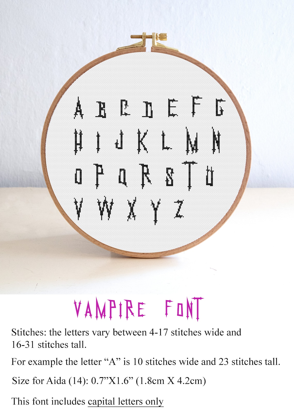 Cross Stitch Scary Fonts Pattern Set Horror Halloween | Etsy