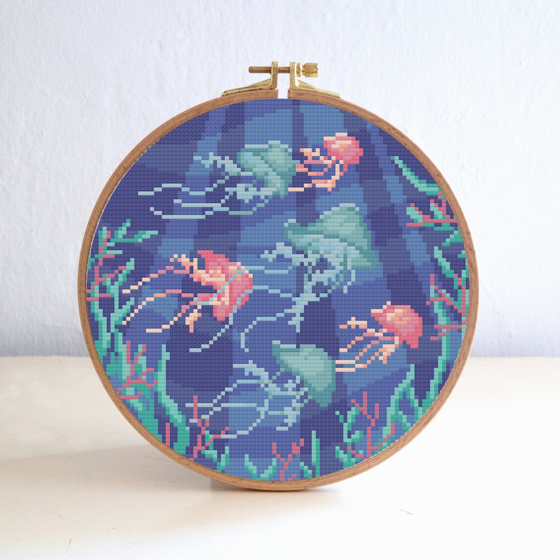 Colorful Sea Animals Cross Stitch Pattern Set , Stinger Cross Stitch ...