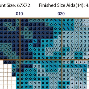 F Monogram Cross Stitch Pattern , Alphabet Initial Letter Cross Stitch ...