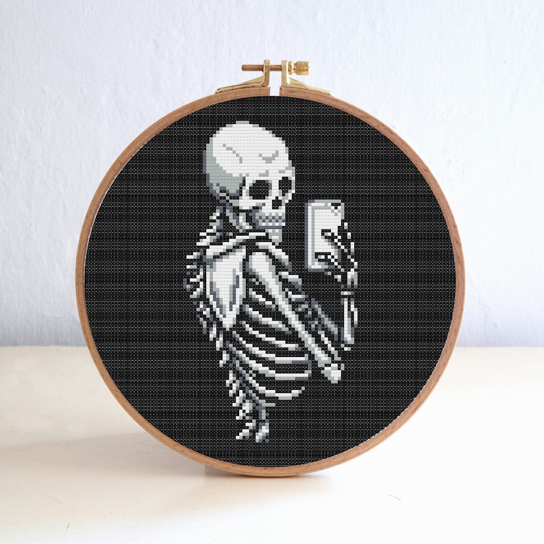 Funny Skeleton Cross Stitch Pattern Set Skull Goth Cross - Etsy