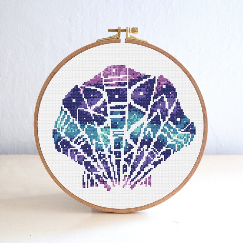 Mandala Sea Shell Cross Stitch Pattern Set , Beach Cross Stitch Pattern ...