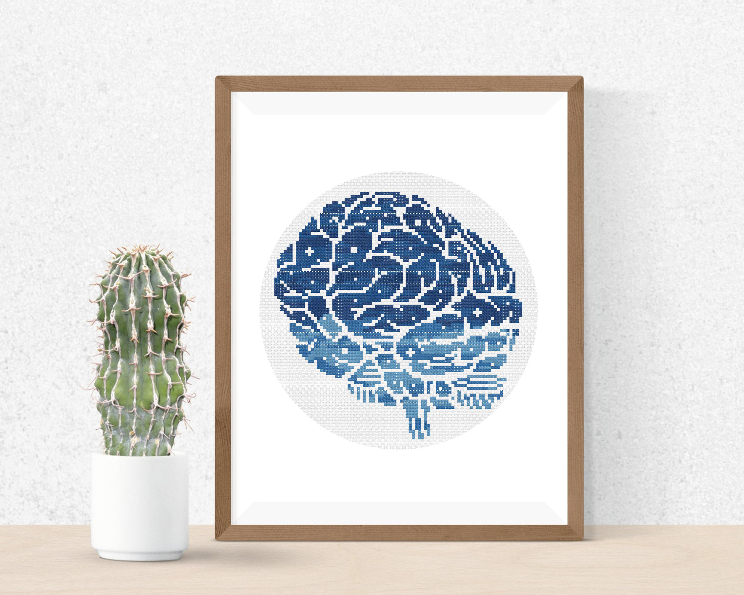 Brain Cross Stitch Pattern Anatomy Embroidery Sky Stars | Etsy