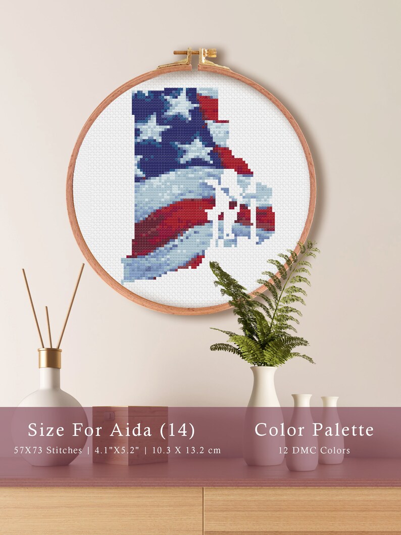 50 USA State Cross Stitch Pattern Set United States Flag | Etsy